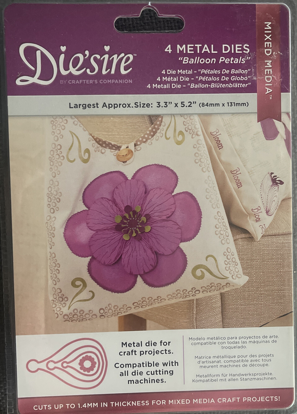 Die'Sire Mixed Media Balloon Petals 4 Metal Dies NEW & SEALED | eBay