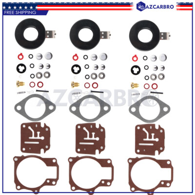 3 Carburetor Rebuild Repair Kit For OMC Johnson Evinrude 0392061 ...