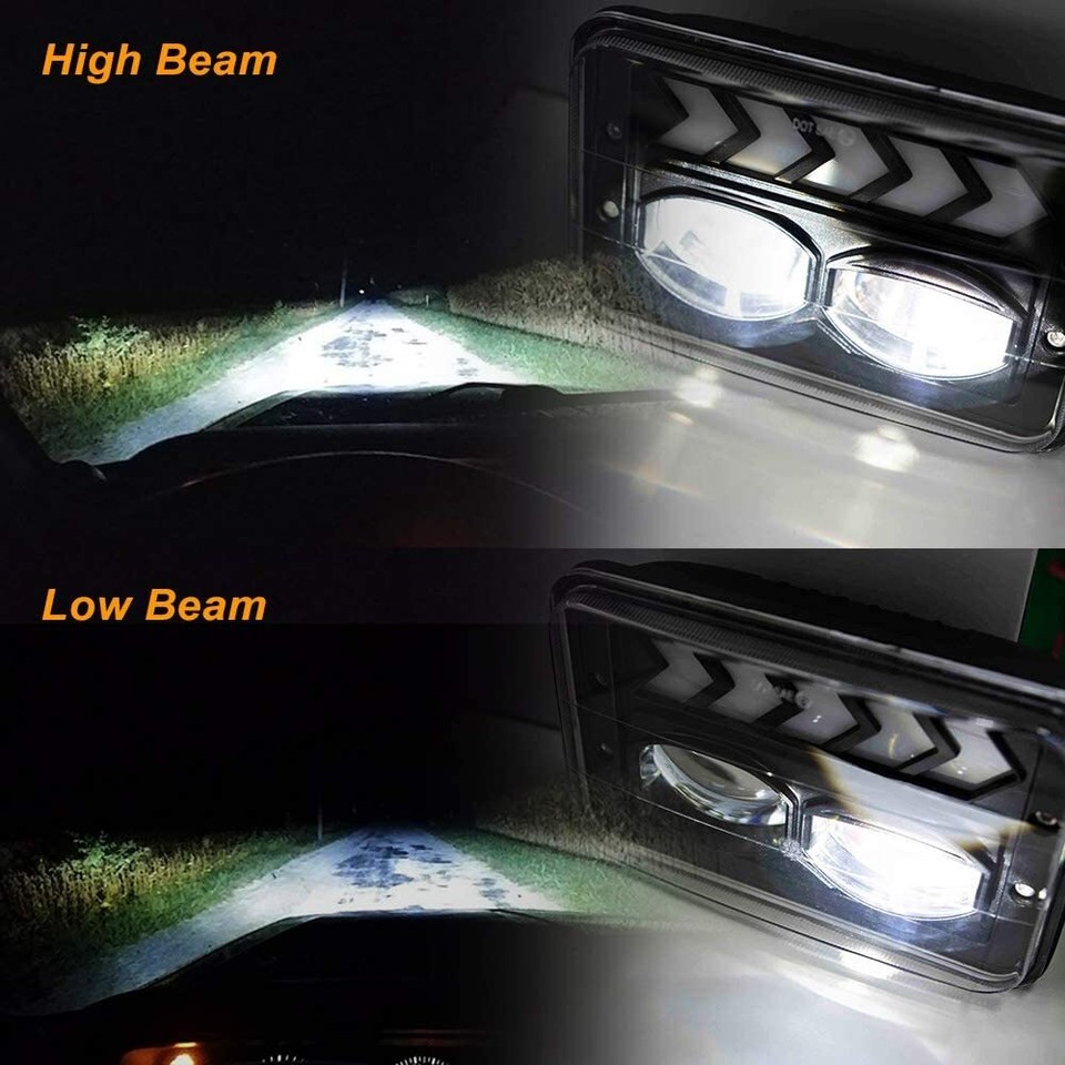 82-93 Chevy S10 Blazer GMC S15 Pair 7X6 LED Headlights Hi/Lo DRL Turn ...