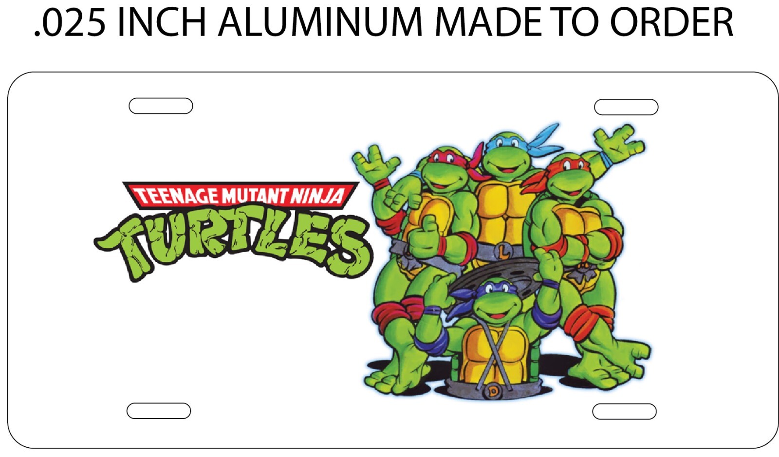 TEENAGE MUTANT NINJA TURTLES TMNT LICENSE PLATE FOR AUTO 12X6 ALUMINUM ...