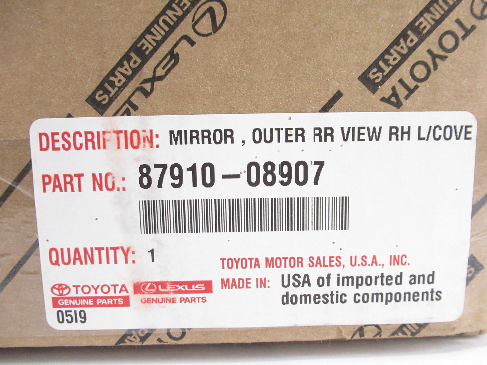 Genuine OEM Toyota 87910-08907 Passenger Side Mirror Base 2018-2020 ...