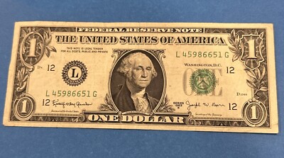1963B One Dollar Barr Note $1 Bill Clean Circulated - 1 Note ...