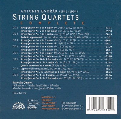 PANOCHA QUARTET DVORÁK: STRING QUARTETS (COMPLETE) [BOX SET] NEW CD 99925381523| eBay