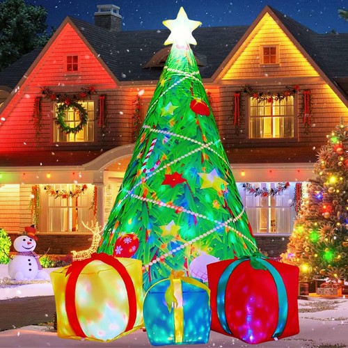 7 FT Christmas Decorations Inflatables Tree Outdoor Blow Up Yard Gift ...