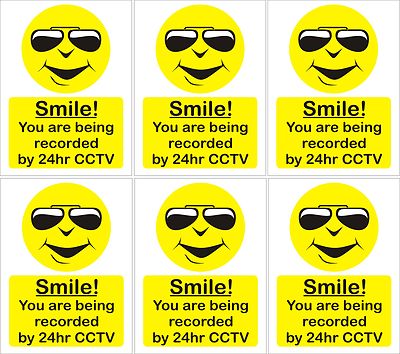 6 X You are being recorded on CCTV inside window stickers seen outside ...