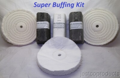 SUPER ALUMINUM BUFFING POLISHING KIT MAG WHEEL STAINLESS 8" Buffs ...