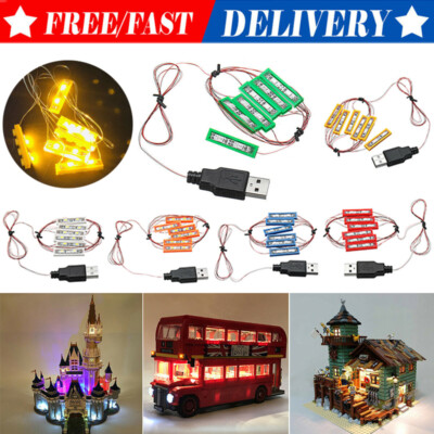 UK Universal DIY USB LED Light Lighting Kits For Lego MOC Toy Bricks ...