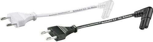 Euro Netzkabel Geräteanschlusskabel 0,25 -9,75m mit 90° Winkel ...