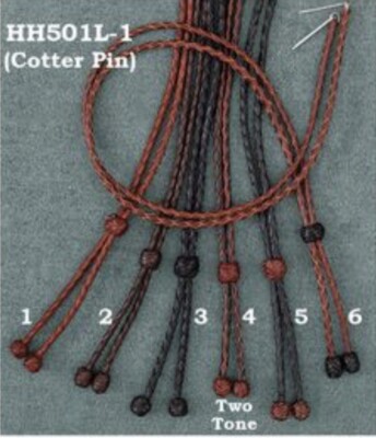 LEATHER ~ STAMPEDE STRING ~ SMALL KNOTS ~ COTTER PINS - ALL DARK BROWN ...