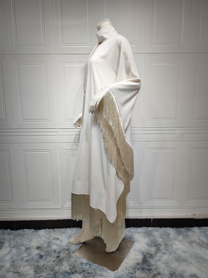 Moroccan Kaftan Abaya African Women Tassels Robe Dubai Caftan Muslim ...