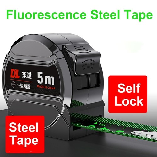 Self Locking Tape Measure Fluorescent Steel Workbench Ruler Carpenters ...