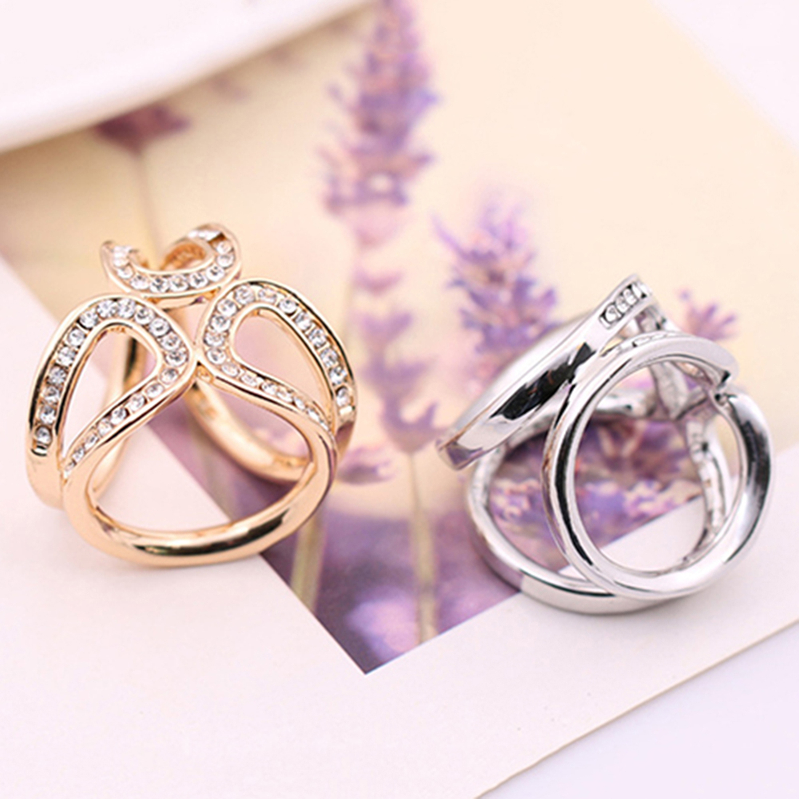 Shawl Buckle Elegant Easy Matching Elegant Rhinestone Three-ring Scraf ...