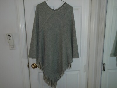 Cejon Gray Poncho Sweater One Size | eBay