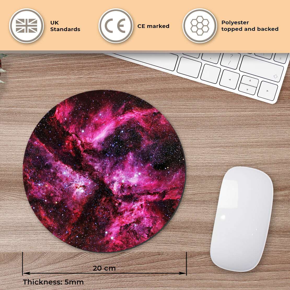Round Mouse Mat - Pink Carina Nebula Space NASA Office Gift #8941 | eBay
