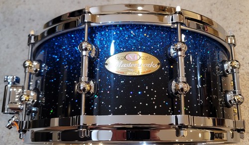 Pearl Masterworks Snare Drum Deep Blue Sparkle Fade Halo Flake 14"×6 ...