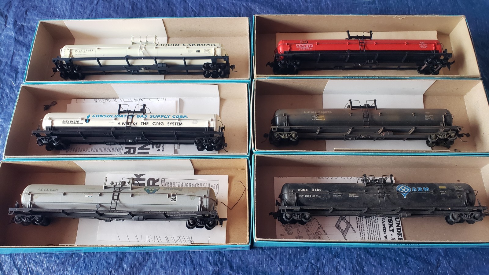 6 Athearn GATX ADMX AESX UTLX CGW Union Pacific Tanks Cars 62' Ho Scale ...
