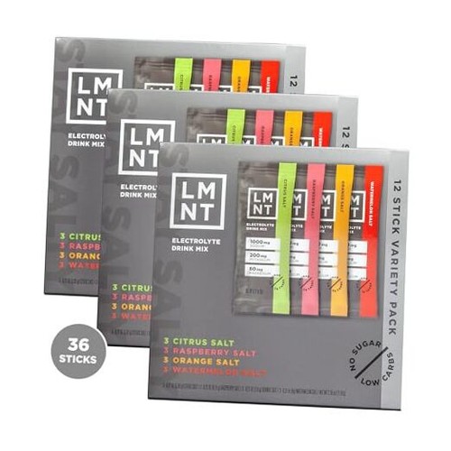 LMNT Zero Sugar Electrolytes - Variety Pack Bundle | Drink Mix | 36 ...