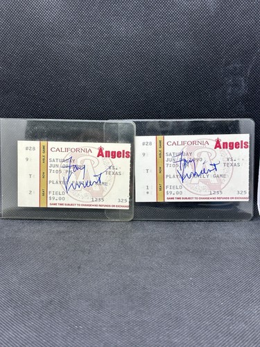 1990 FAY VINCENT MLB Commissioner California Angels Autographed Ticket ...