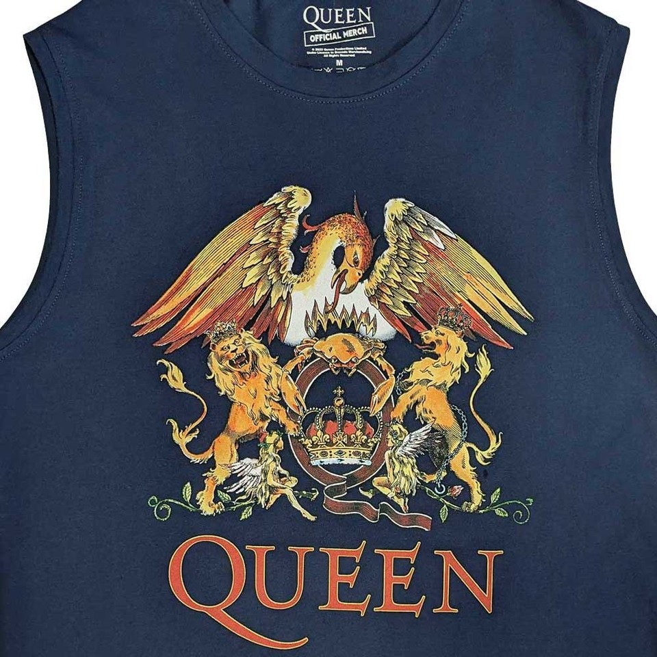 Queen Tank Top Muscle T Shirt Classic Crest Band Logo new Official ...