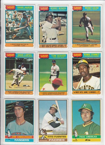 1976 Topps Baseball Complete Set 1-660 EX-MT Nice Set! Eckersley RC ...