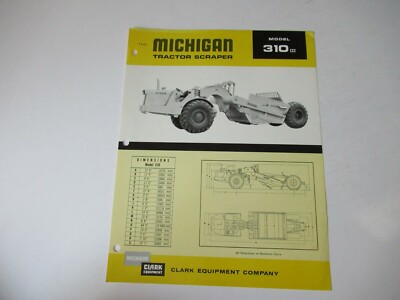 1966 Michigan Clark 310 III tractor scraper specification sheet ...
