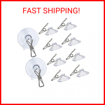 20 Pack Suction Cup Clips for Windows Clear 2" Suction Cups with Clips ...