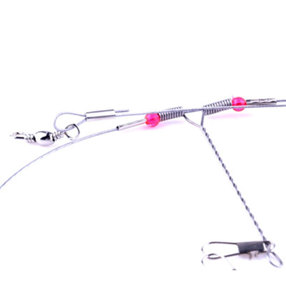 Rolling Swivels Safety Snaps Leader Trace With Snap Rope Wire Fishing ...