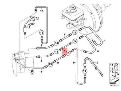 BMW E60 E60N E61 E61N E63 E63N E64 FRONT BRAKE PIPE 34326772525 NO DUTY ...