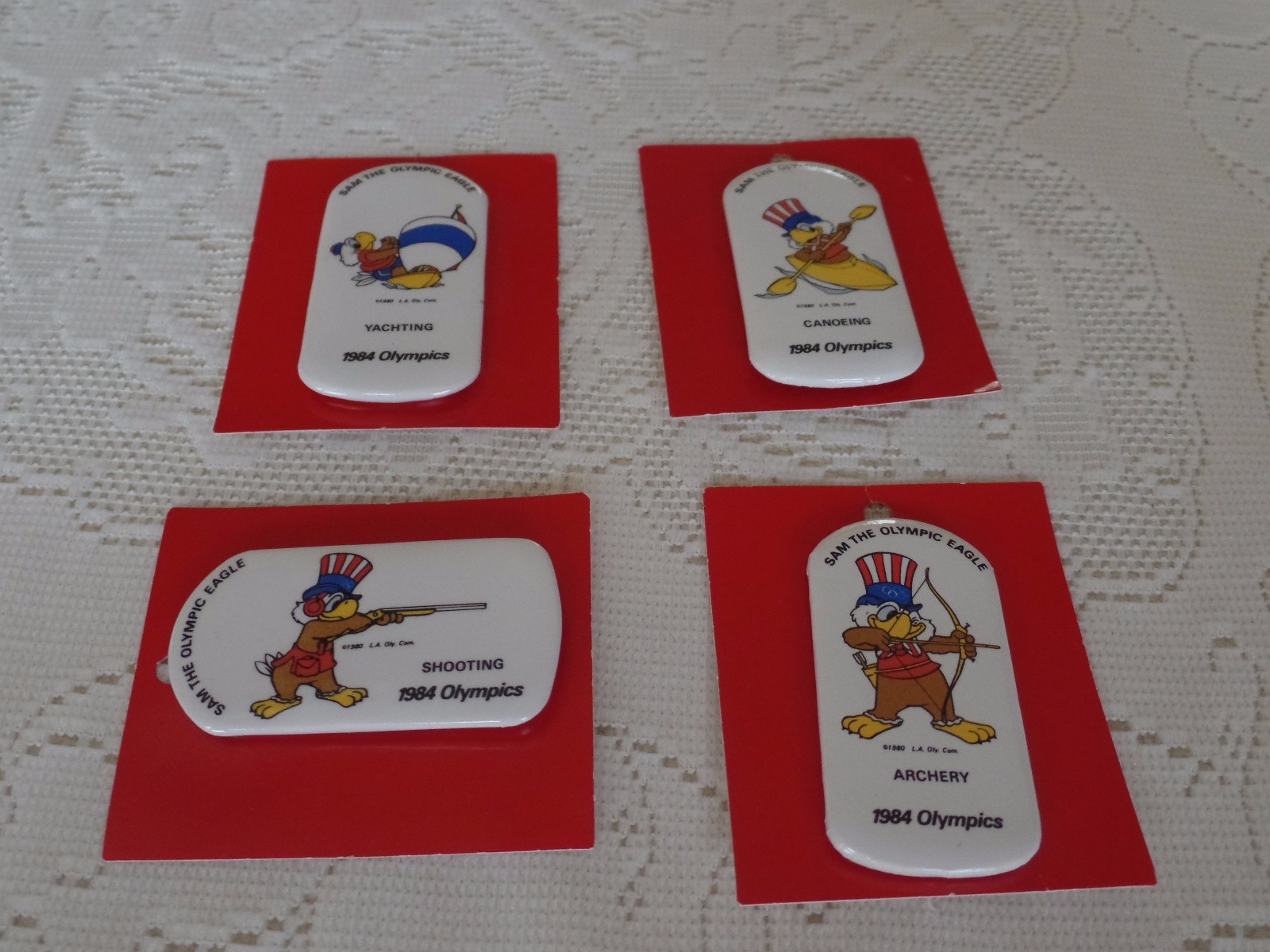 OLYMPIC BUTTONS LOT OF 11 1984 UNUSED-W/SAM THE OLYMPIC EAGLE-VARIOUS ...