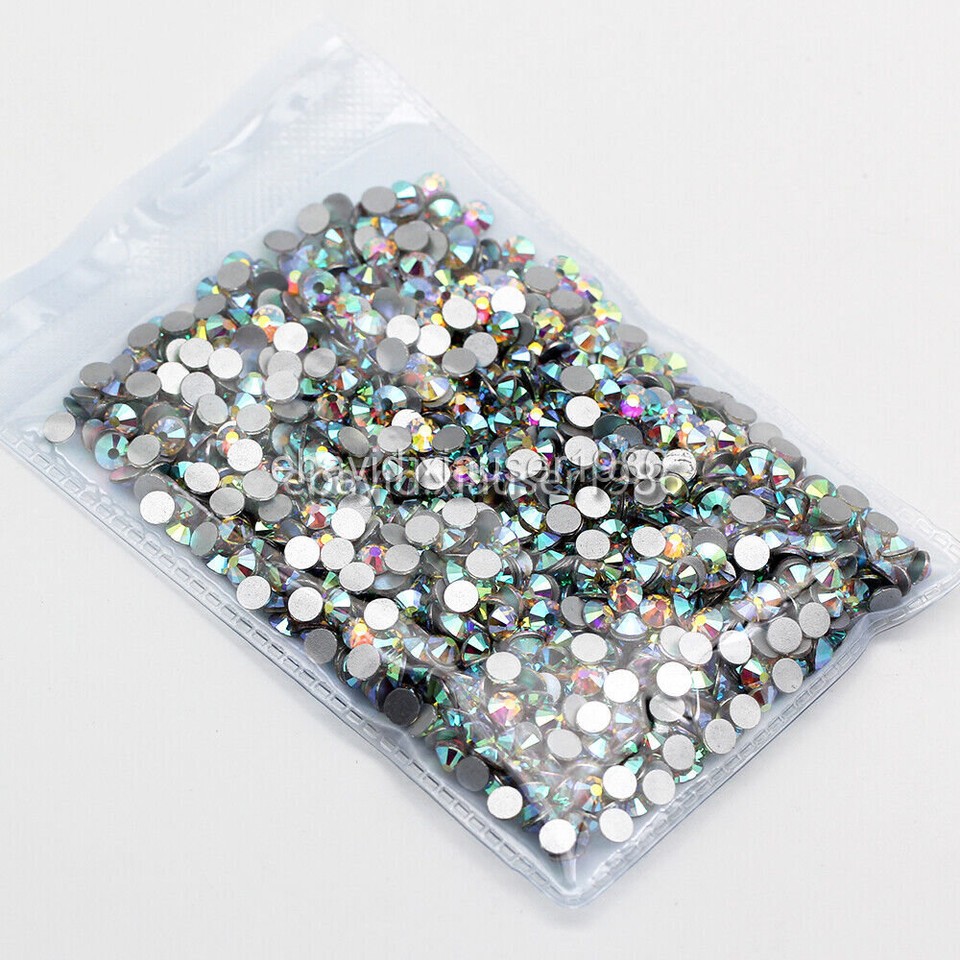 Top quality Crystal AB Rhinestones Flat Back Gems for Nails Clothes ...