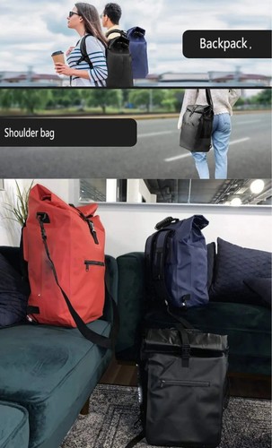 Waterproof Heavy Duty Roll-Top Backpack Drybag PVC 500D Black / 10 Day ...