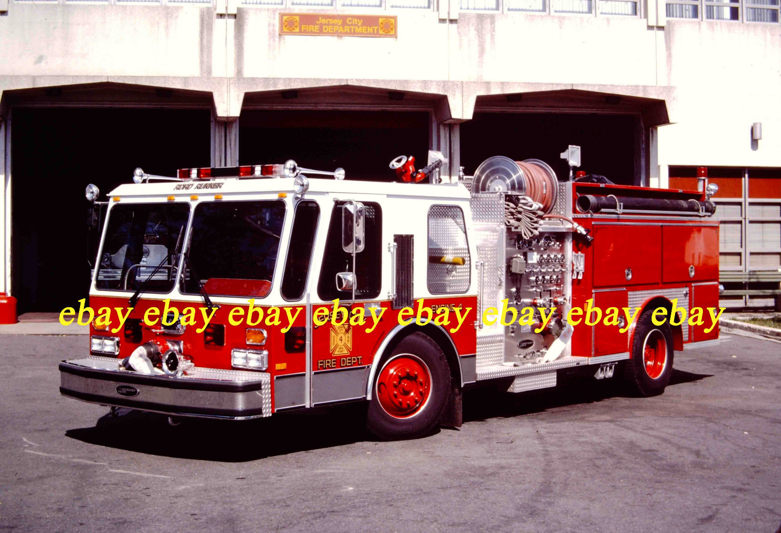 NJ7 Fire Apparatus Slide Jersey City NJ Engine 4 1986 E-One Pumper | eBay