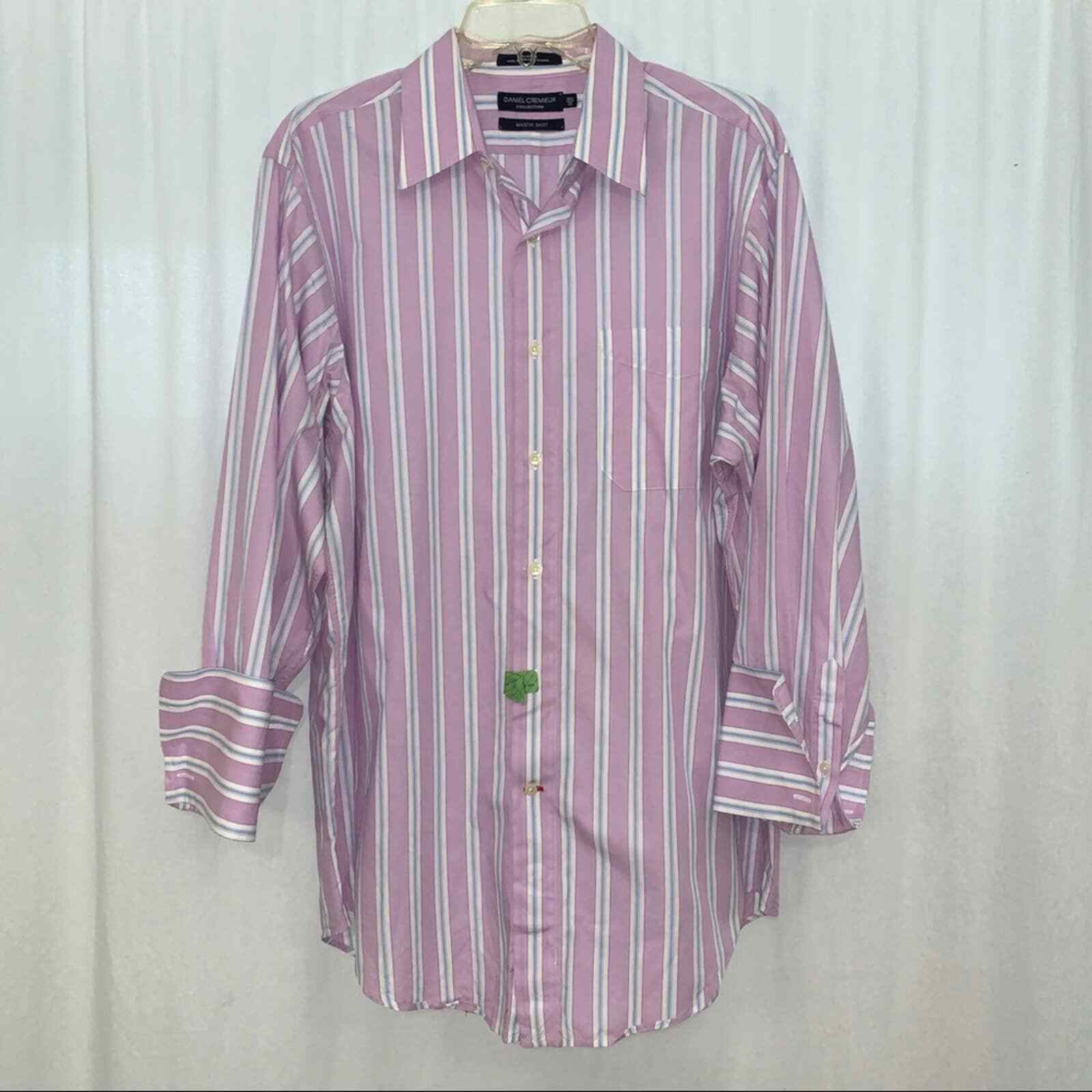 Daniel Cremieux Martin Pink Striped Button Up Shirt 1… - Gem