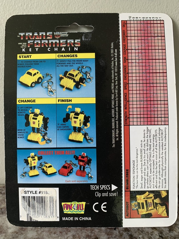 Transformers Keychain G1 Bumblebee Fun4All MOC | eBay