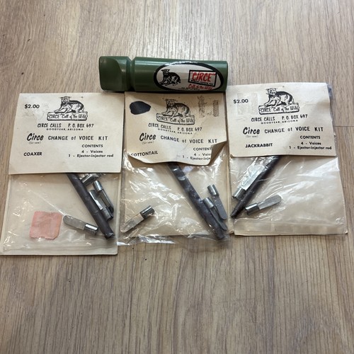 Vintage Circe Predator Coyote Call & 3 Change of Voice Kits Goodyear ...