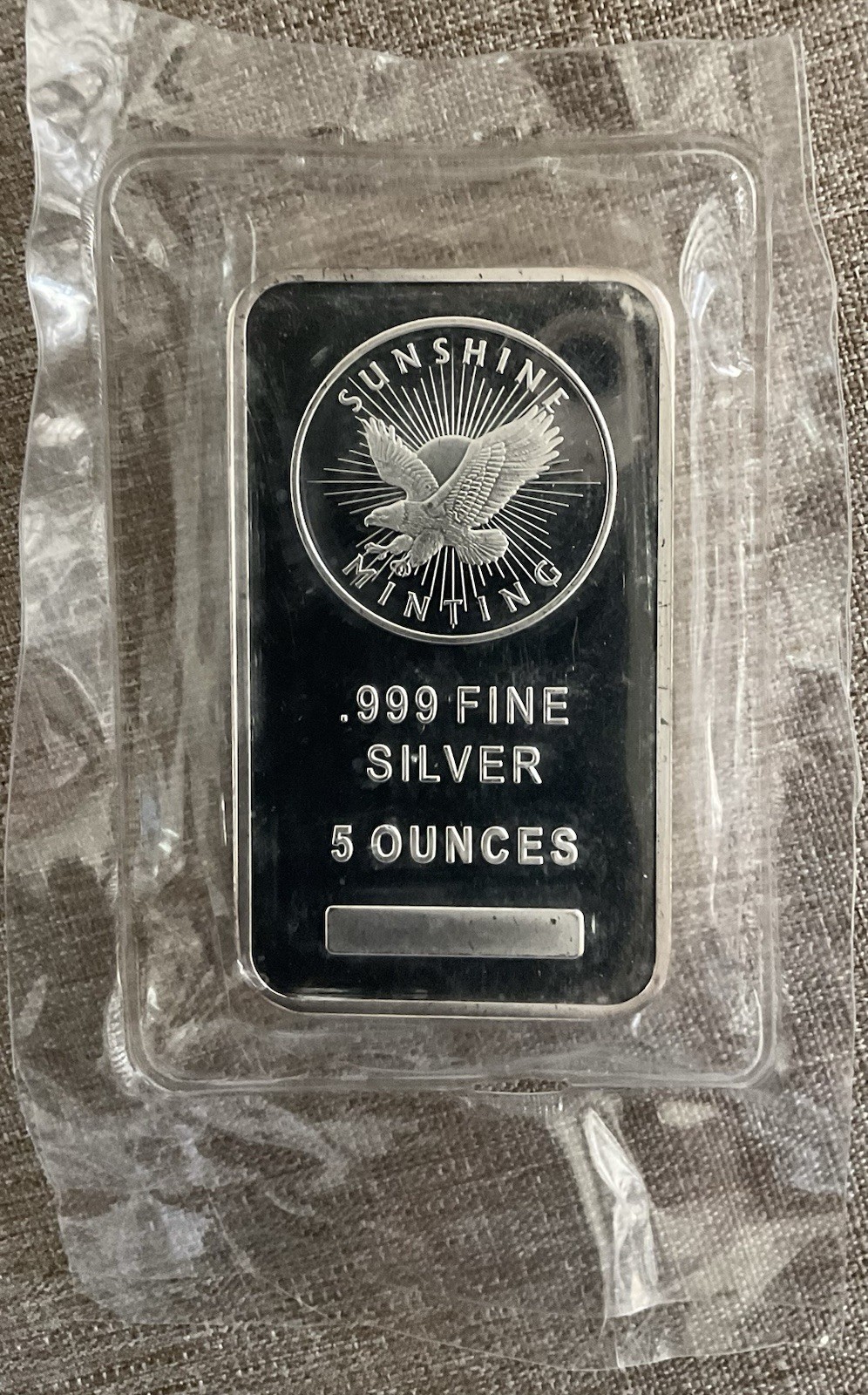 FIVE (5) Ounce Silver Bar, Sunshine Mint, Eagle Design, Sealed, .999 | eBay