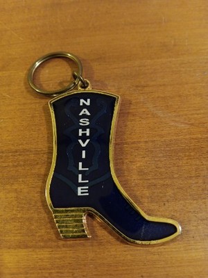 NASHVILLE TENNESSEE COWBOY BOOT Metal Blue Enamel Keychain Gold Tone | eBay