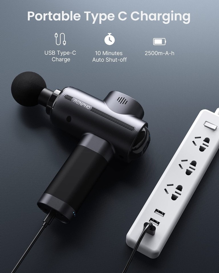 RENPHO Massage Gun Deep Tissue Muscle Percussion Massager Gun Body ...