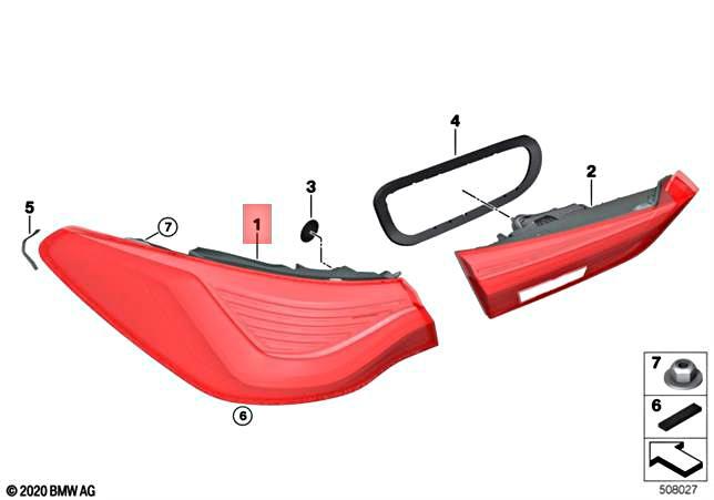 Genuine BMW BMW I G22 G26 G82 Rear Light In The Side Panel Left ...