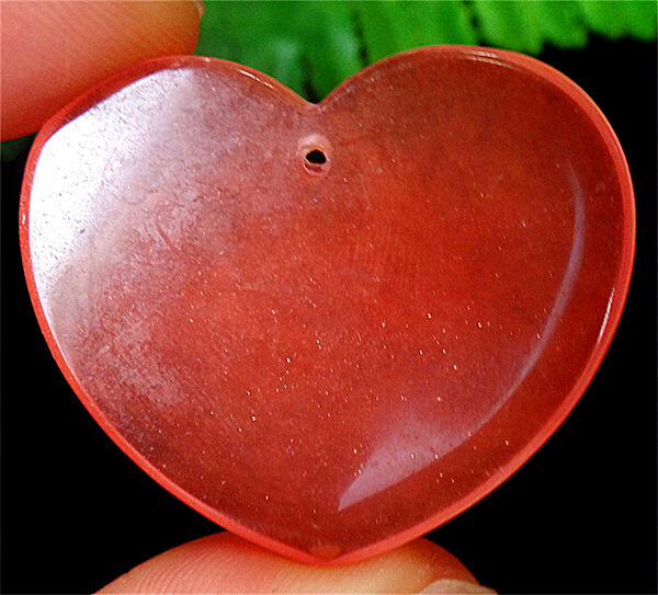 38x33x7mm Red Cherry Quartz Love Heart Pendant Bead DY4180 | eBay