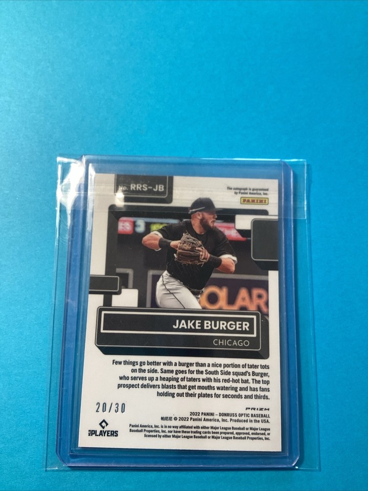 2022 Donruss Optic Jake Burger Rated Rookie Signatures Black Cracked ...