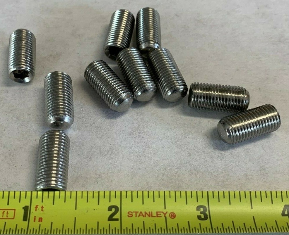 (10) Quantity of Oval Point Set Screws 3/8-24 X .8 Stainless Steel | eBay