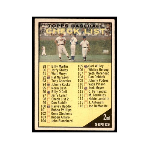 1962 Topps 2nd Series Checklist: 89-176 #98 | eBay