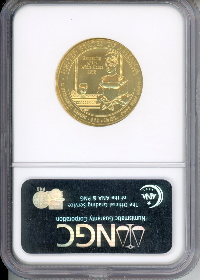 2008-W $10 GOLD Elizabeth Monroe FIRST SPOUSE NGC MS70 MS-70 SCARCE ...