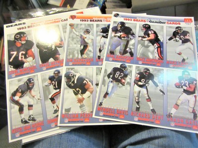 '93 Chicago Bears trading Cards Uncut football McDonalds Sheets Steve ...