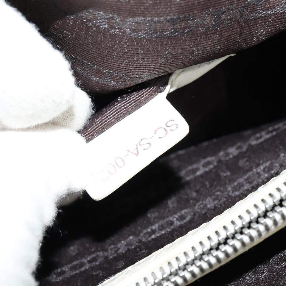 CELINE Hand Bag Straw Leather Beige Silver Auth 122443 | eBay