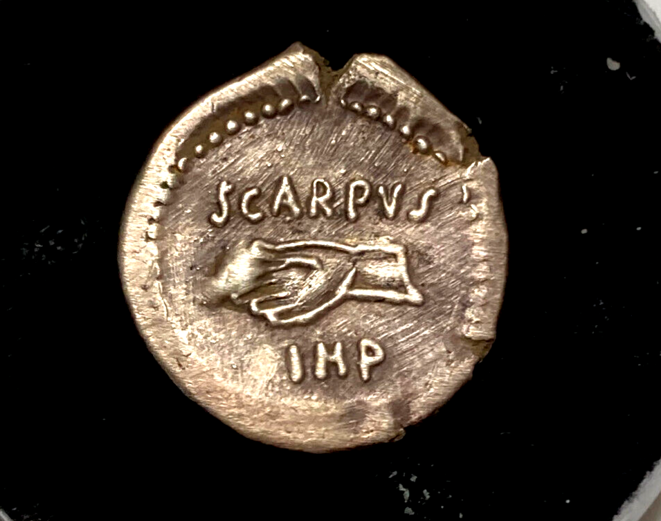 XX Rare Roman General LP Scarpus Silver Denarius Mark Antony Octavian ...