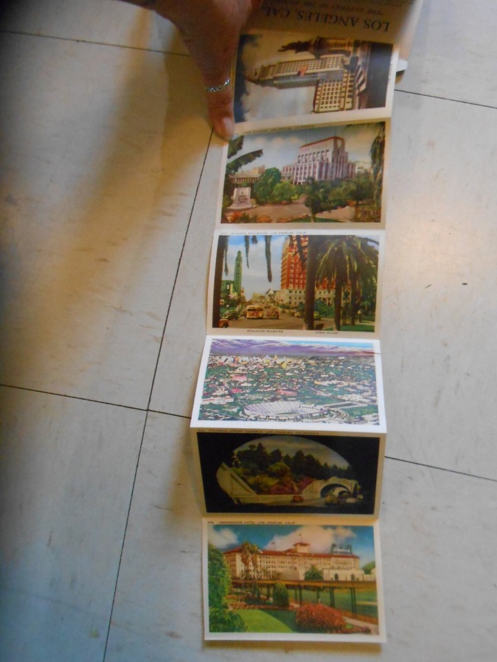 EARLY CENTURY LOS ANGELES PAPER FOLD-OUT POSTCARD 4" X 6" | eBay