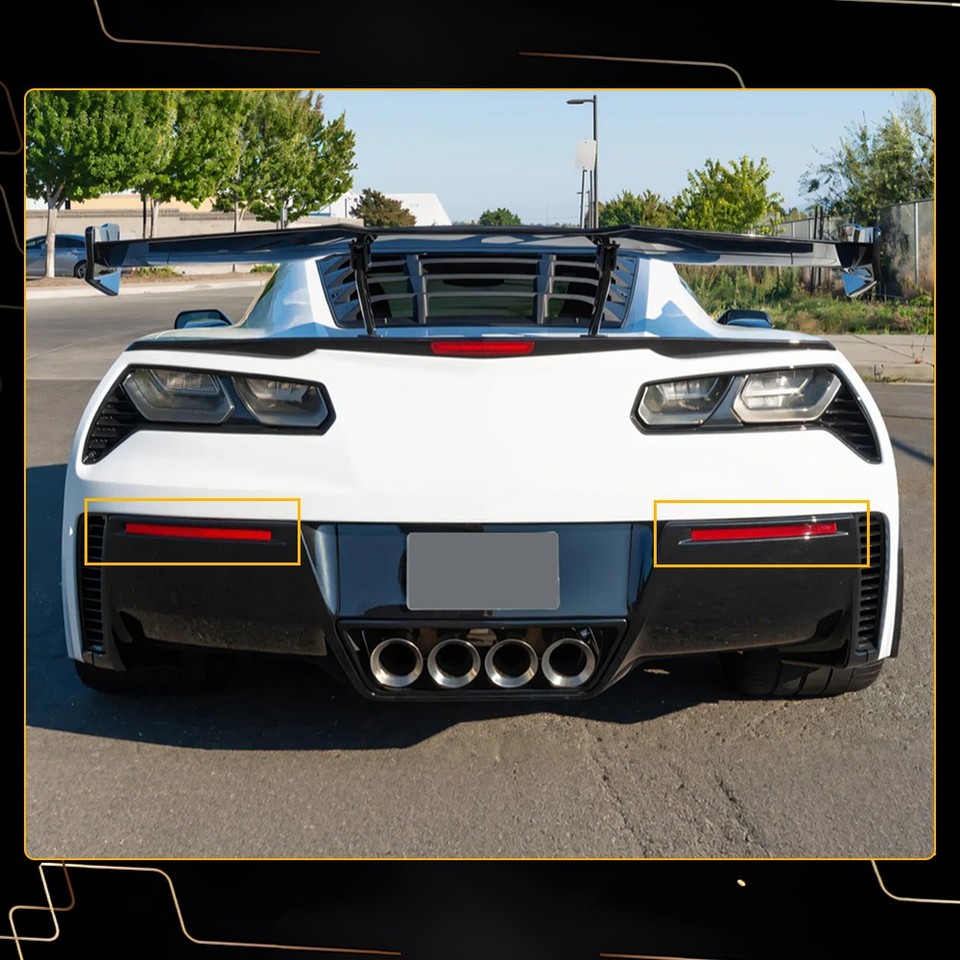 Smoked Rear Bumper Reflector Lights For 2014-2019 Chevrolet Corvette C7 ...