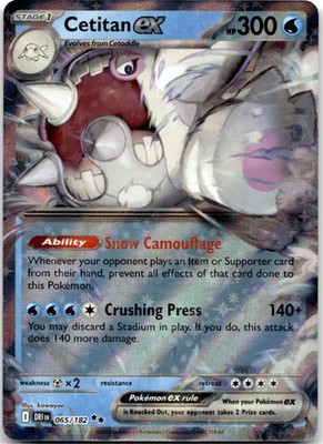 Cetitan ex 065/182 SV10: Destined Rivals Pokemon Card NM | eBay Australia